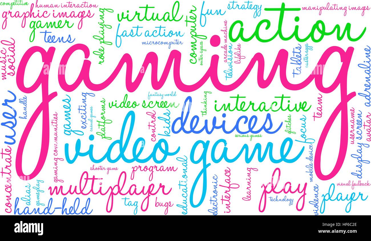 Gaming word cloud on a white background Stock Vector Image & Art - Alamy