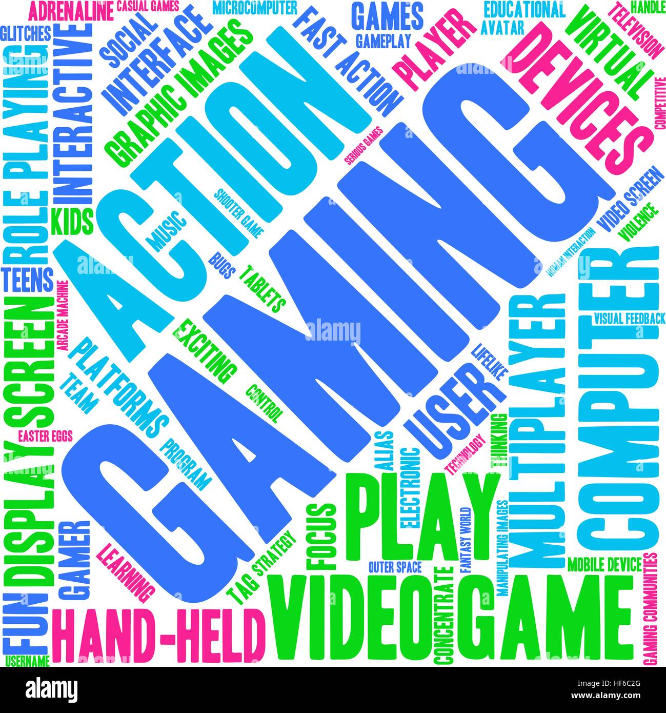 Gaming word cloud on a white background Stock Vector Image & Art - Alamy