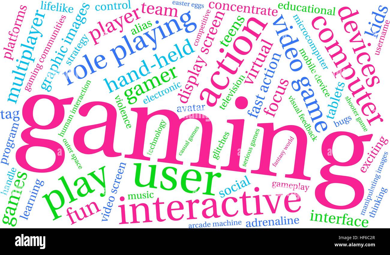 Gaming word cloud on a white background Stock Vector Image & Art - Alamy