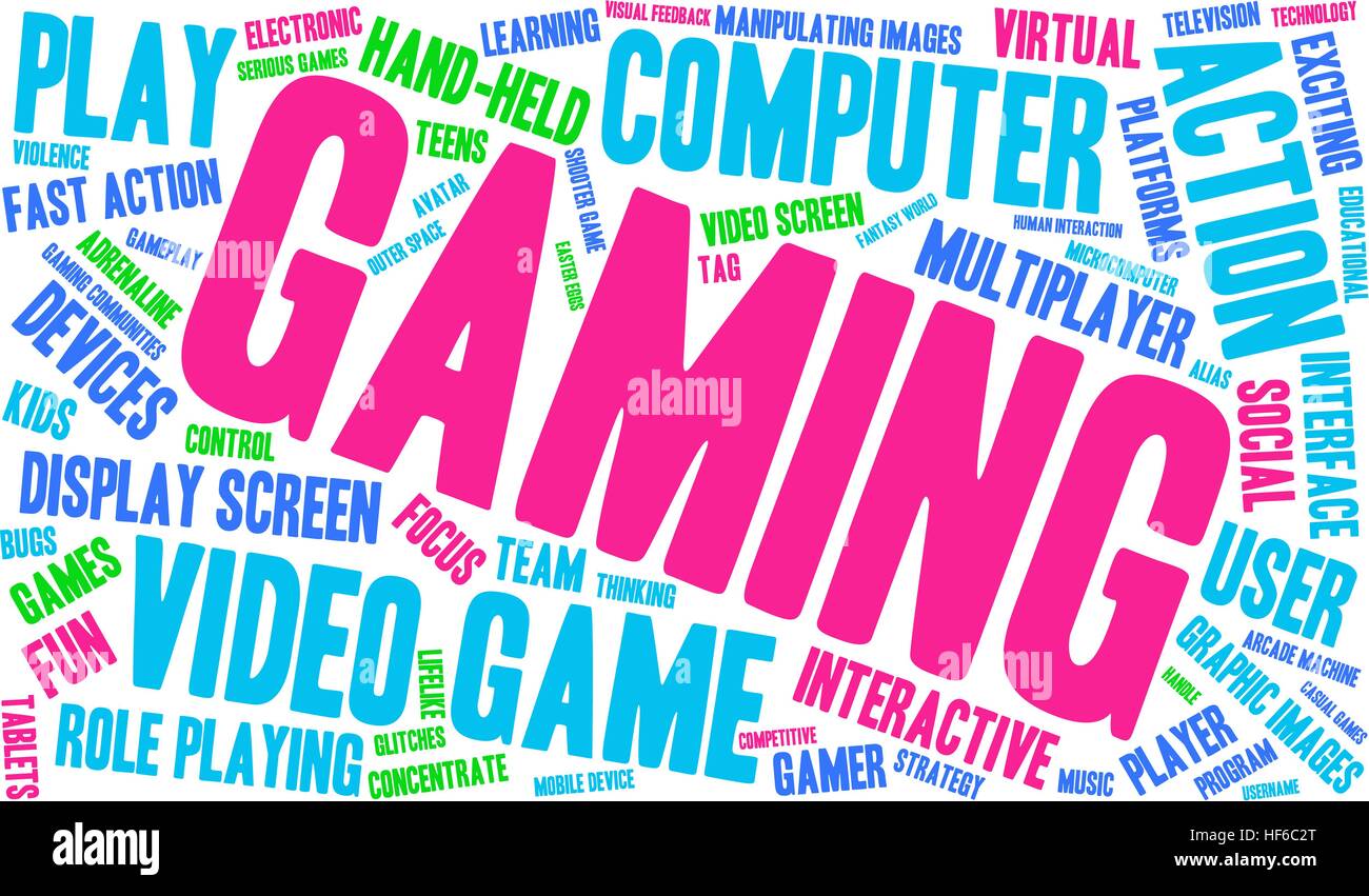 Gaming word cloud on a white background Stock Vector Image & Art - Alamy