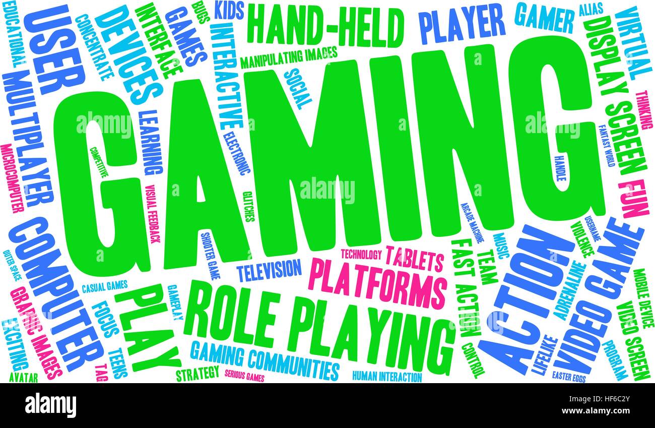 Gaming word cloud on a white background Stock Vector Image & Art - Alamy