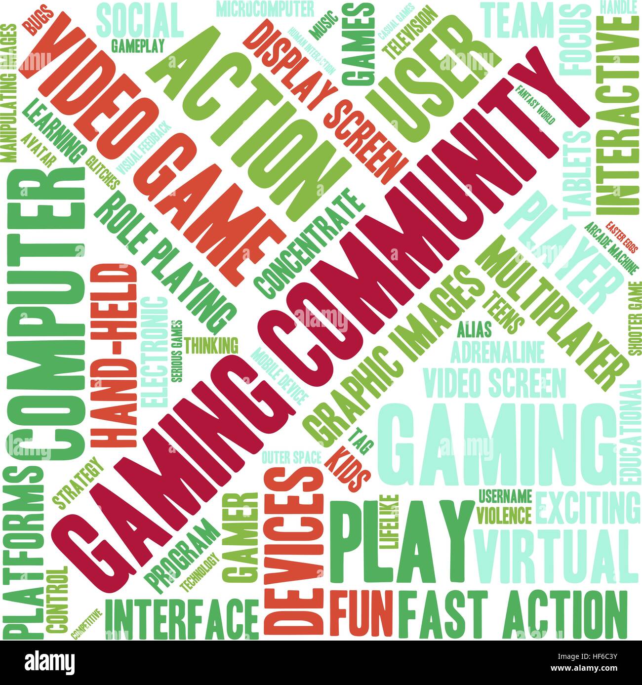 Gaming Community word cloud on a white background Stock Vector Image ...