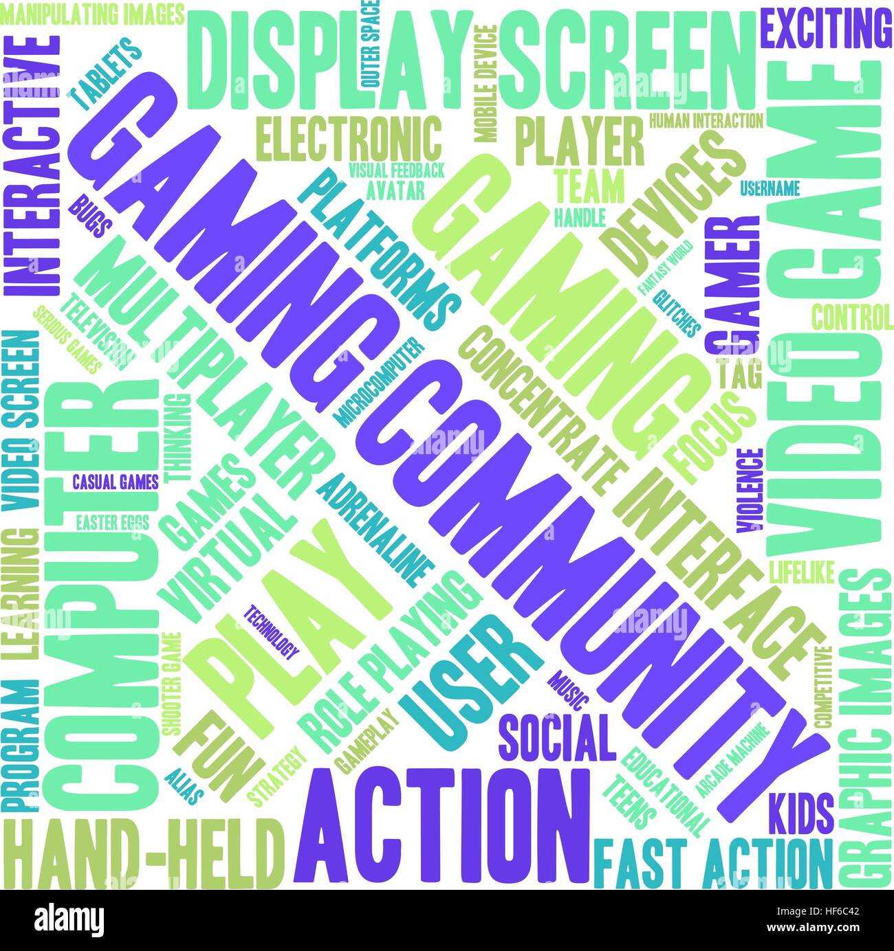 Gaming Community word cloud on a white background Stock Vector Image ...