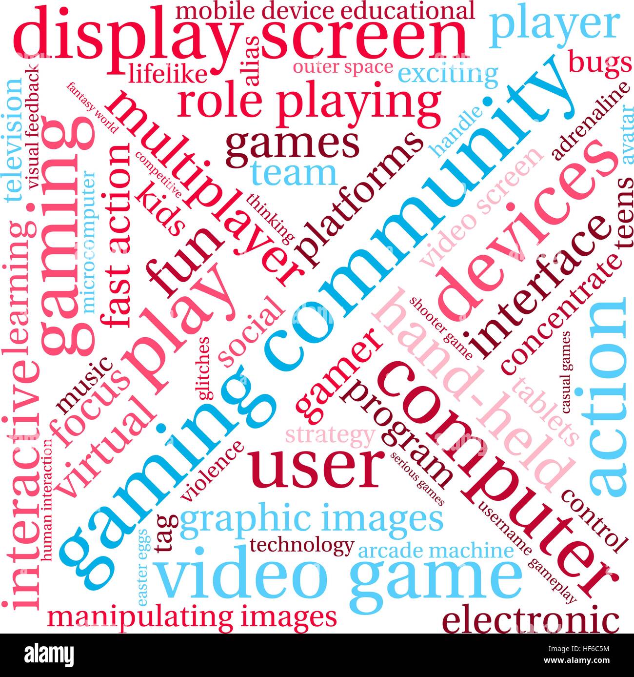 Gaming Community word cloud on a white background Stock Vector Image ...