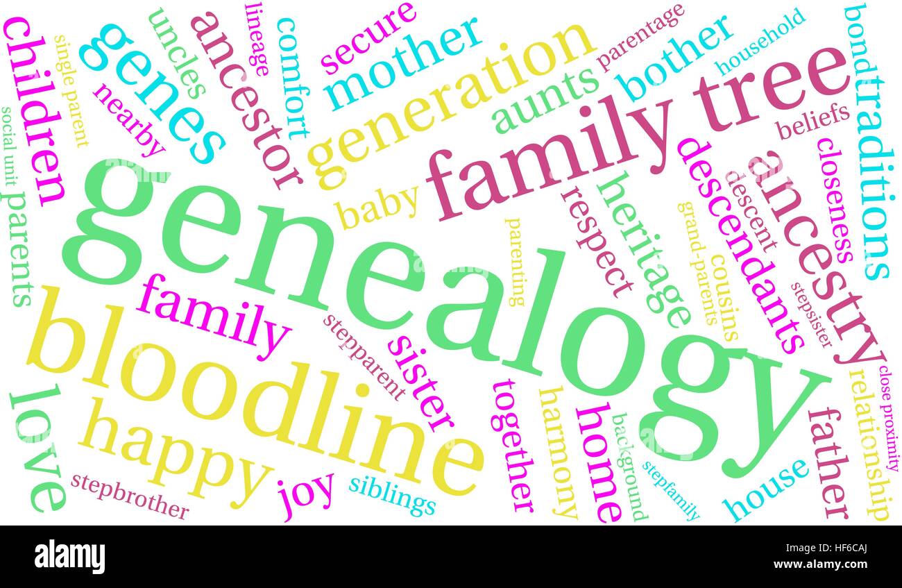 Genealogy word cloud on a white background Stock Vector Image & Art - Alamy