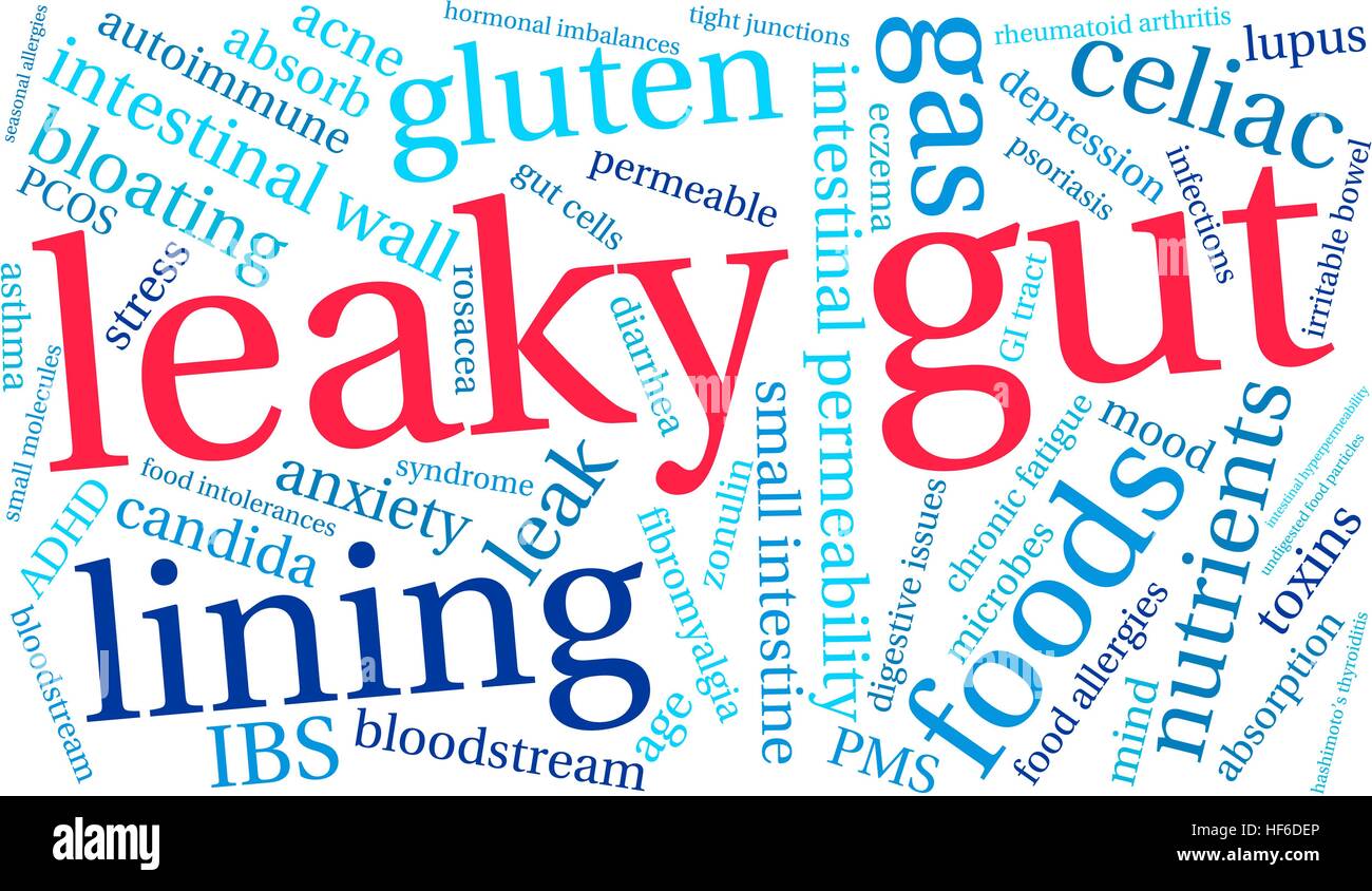 Leaky Gut word cloud on a white background Stock Vector Image & Art - Alamy