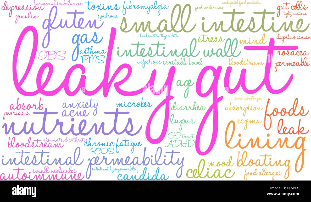 Leaky Gut word cloud on a white background Stock Vector Image & Art - Alamy