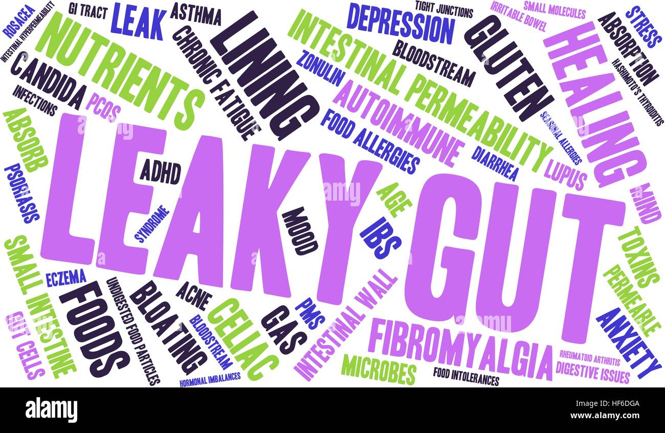 Leaky Gut word cloud on a white background Stock Vector Image & Art - Alamy