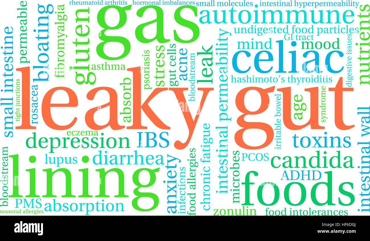 Leaky Gut word cloud on a white background Stock Vector Image & Art - Alamy