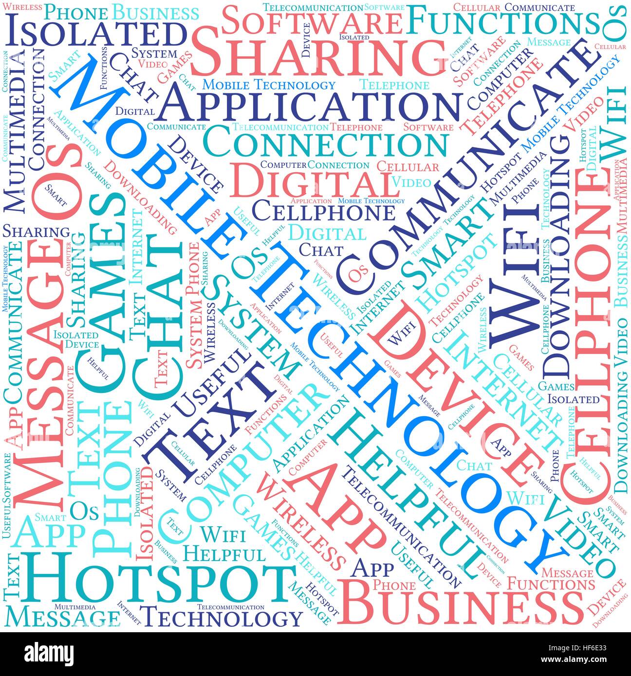 Mobile Technology word cloud on a white background Stock Vector Image ...