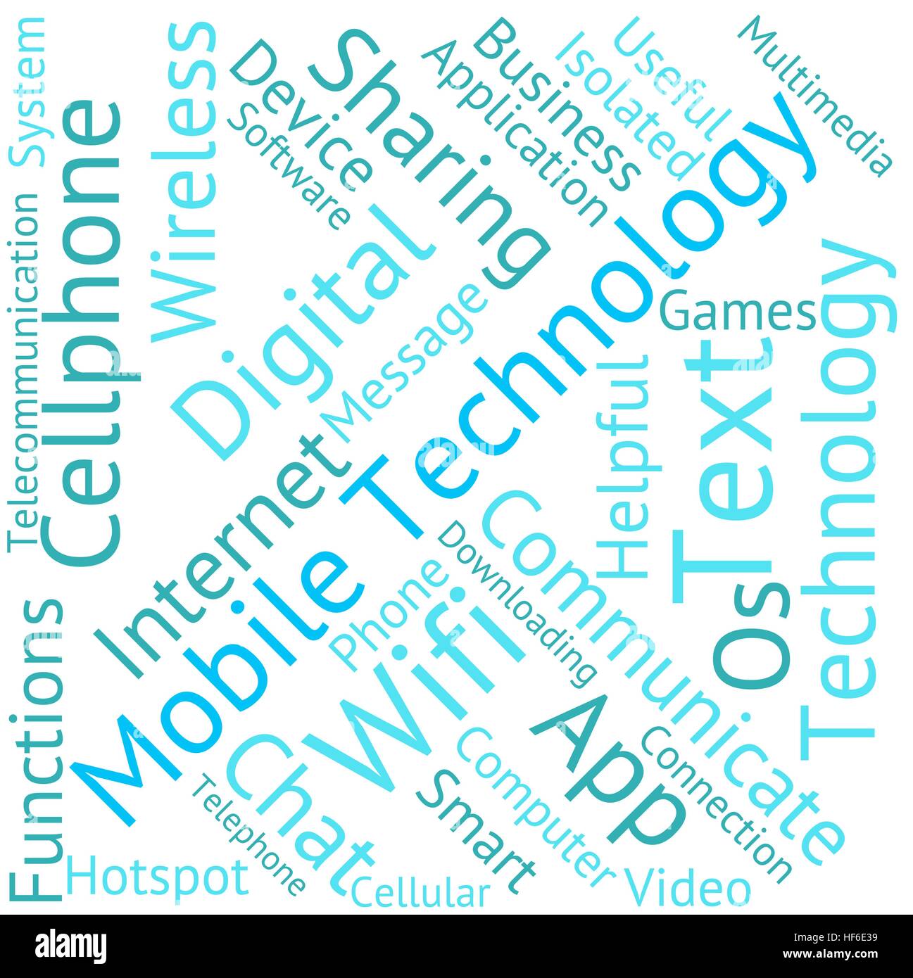 Mobile Technology word cloud on a white background Stock Vector Image ...