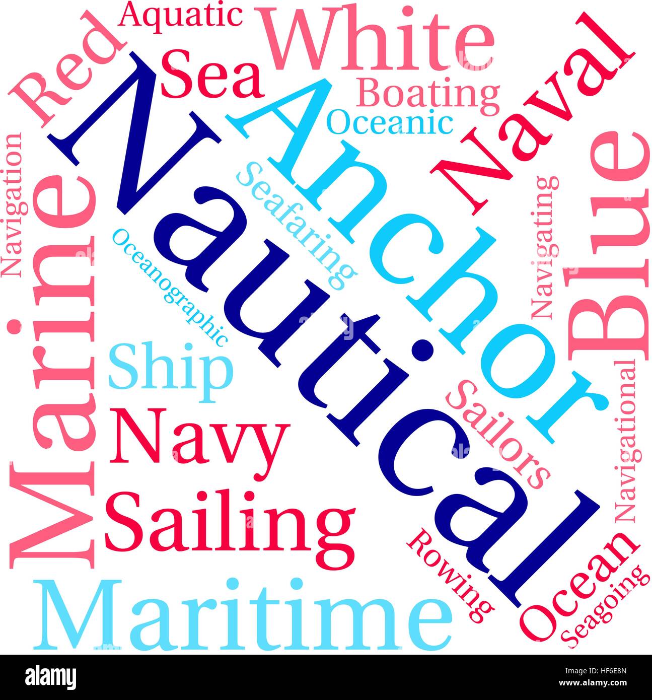 Nautical word cloud on a white background Stock Vector Image & Art - Alamy
