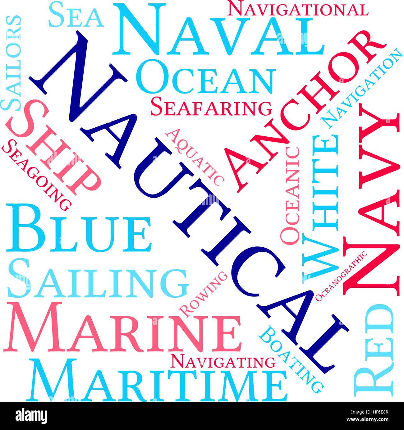 Nautical word cloud on a white background Stock Vector Image & Art - Alamy