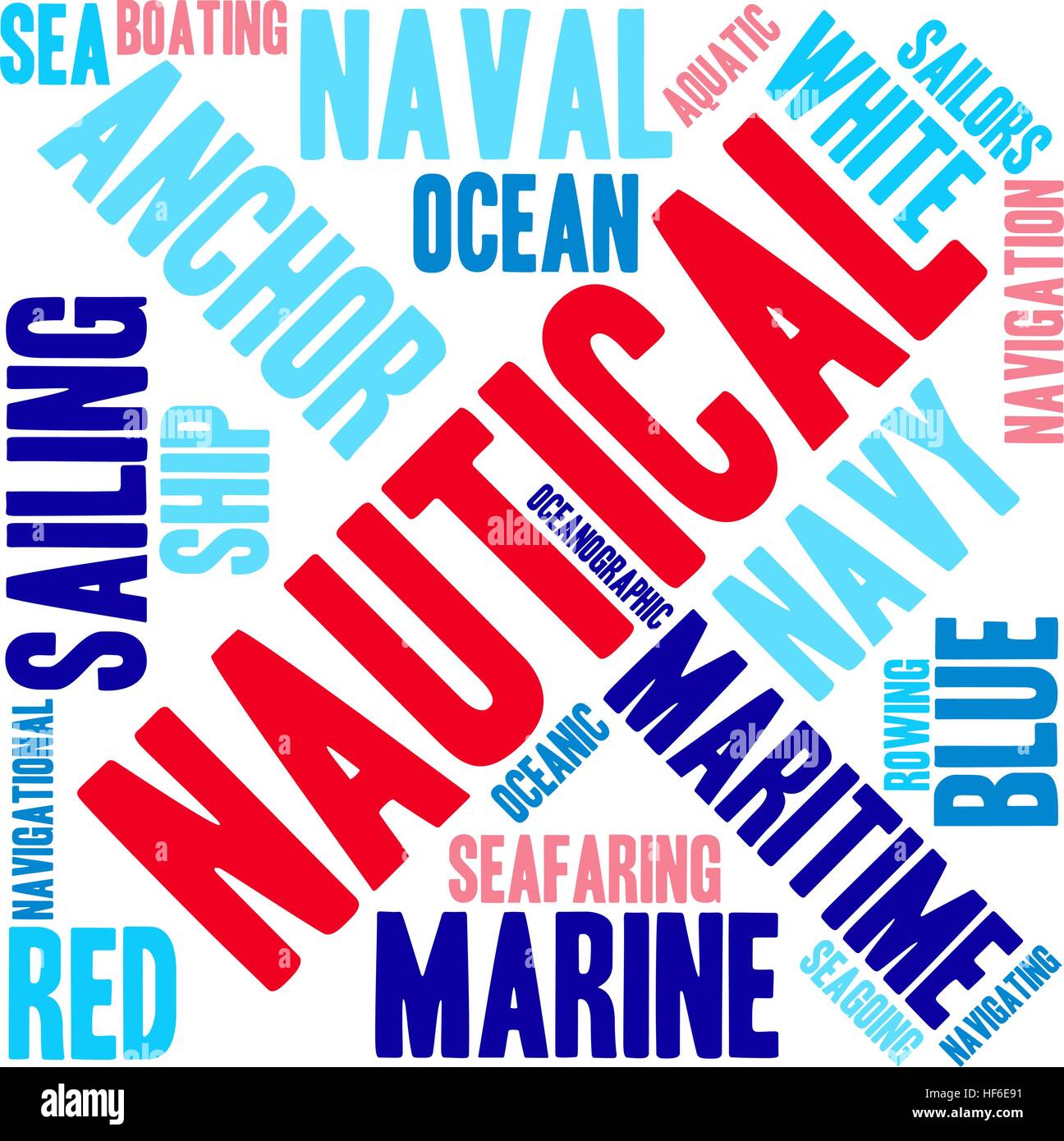 Nautical word cloud on a white background Stock Vector Image & Art - Alamy