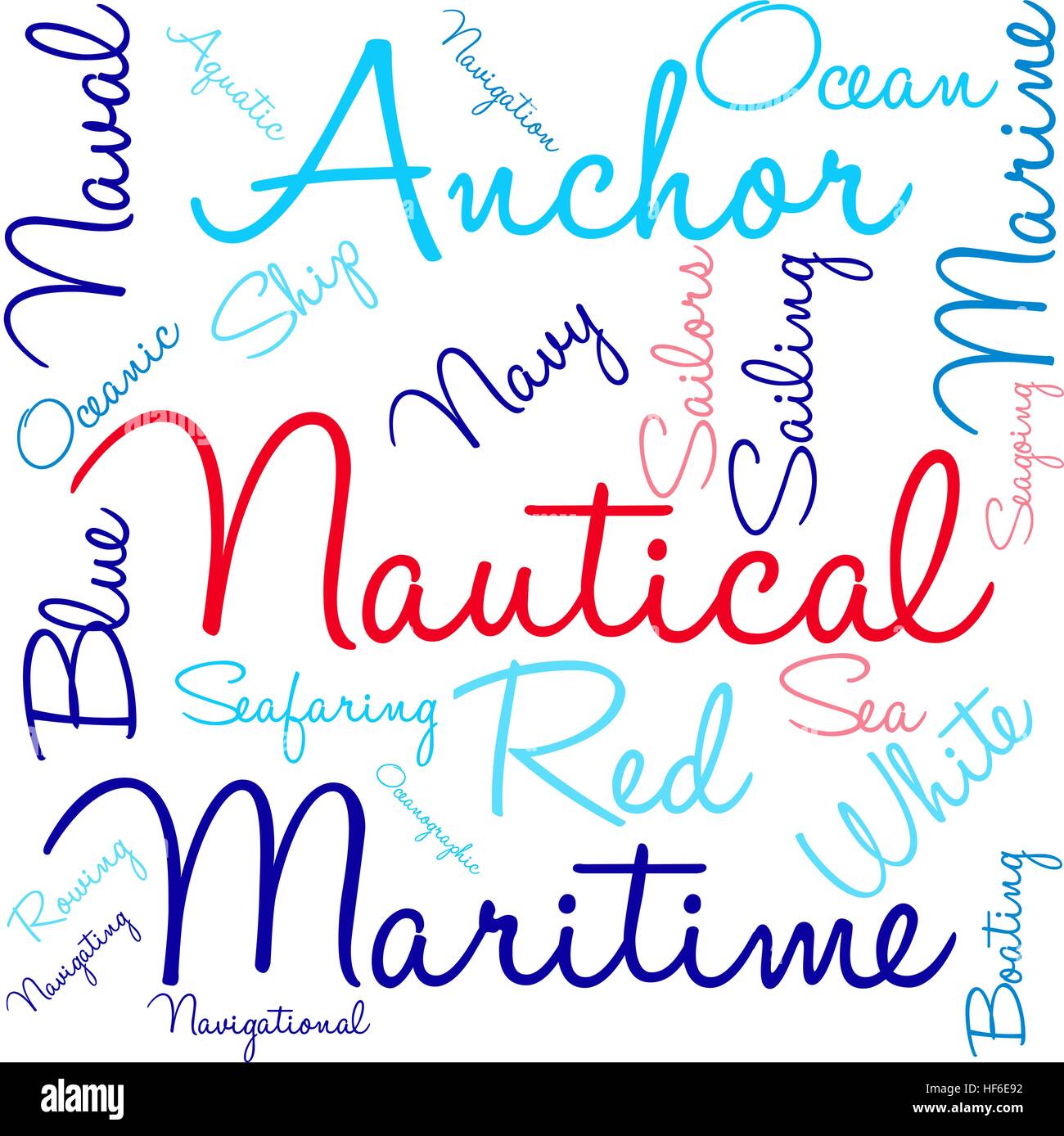 Nautical word cloud on a white background Stock Vector Image & Art - Alamy