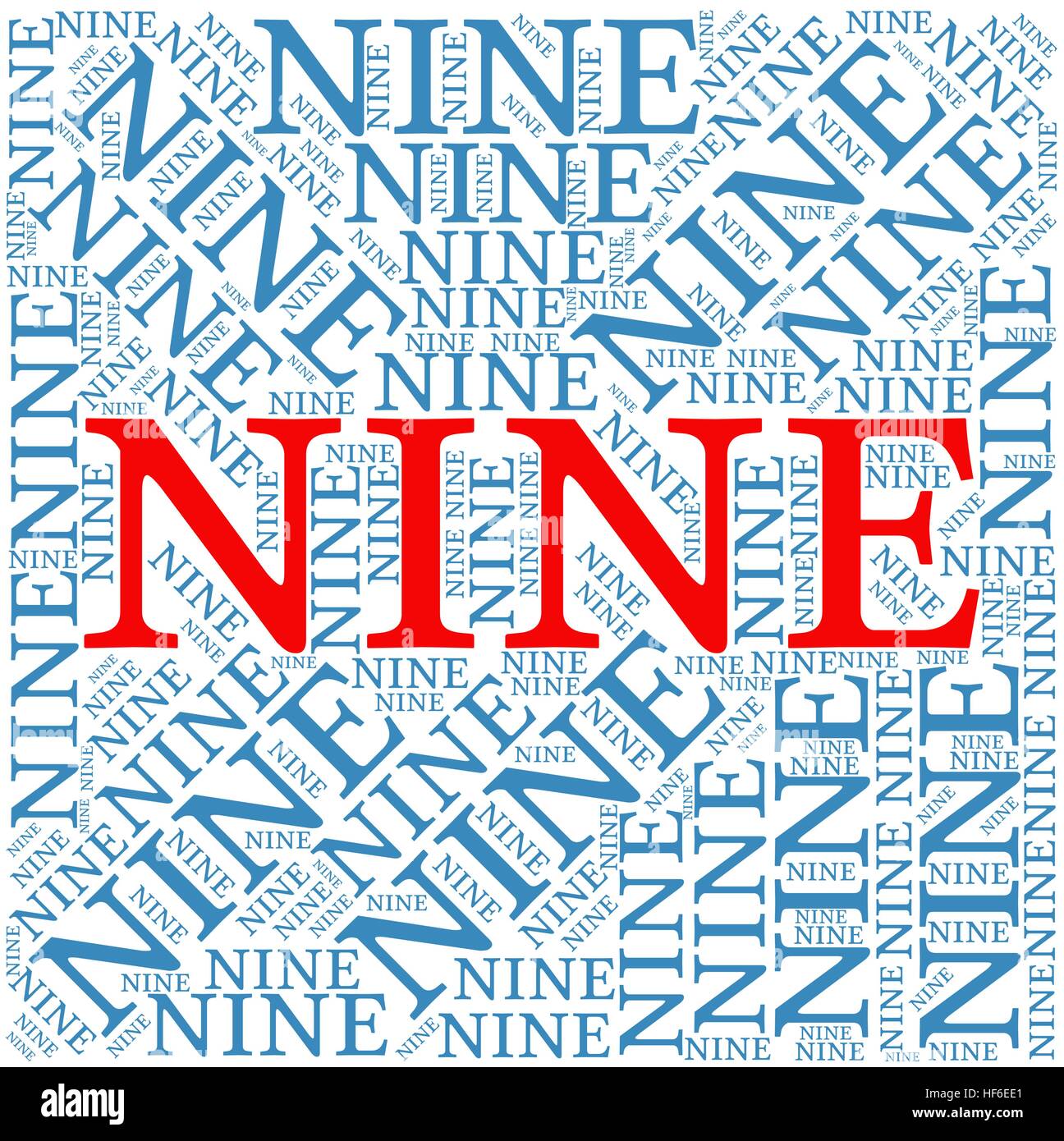 Nine word cloud on a white background Stock Vector Image & Art - Alamy