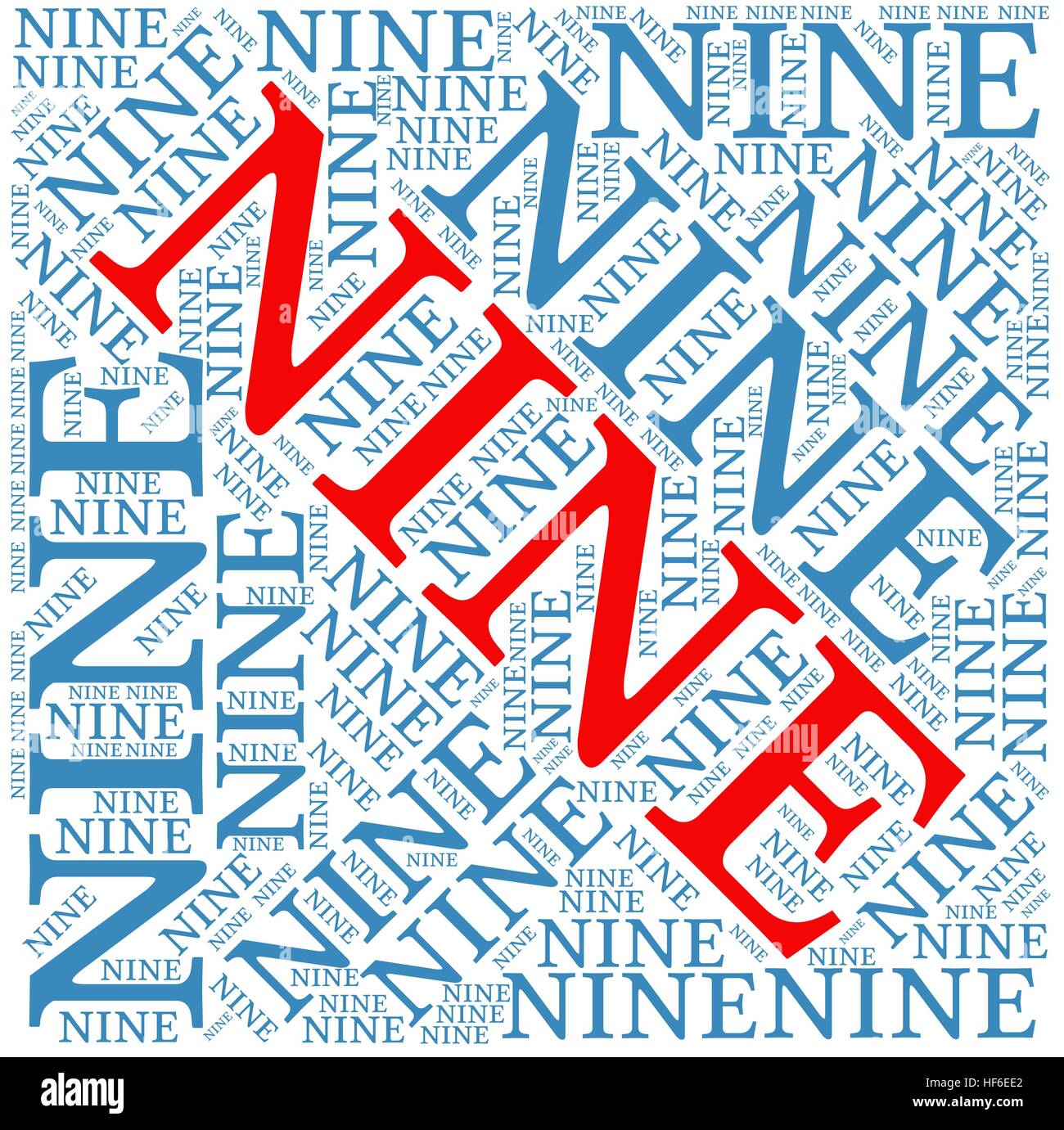 Nine word cloud on a white background Stock Vector Image & Art - Alamy