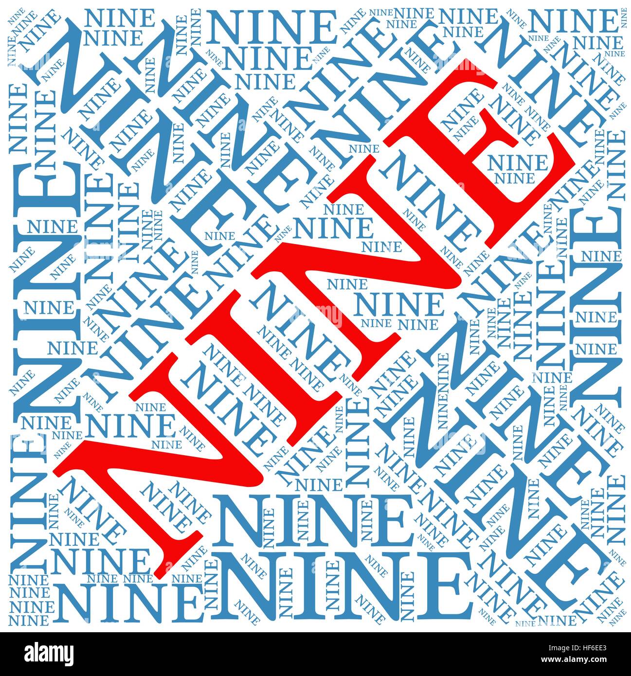 Nine word cloud on a white background Stock Vector Image & Art - Alamy