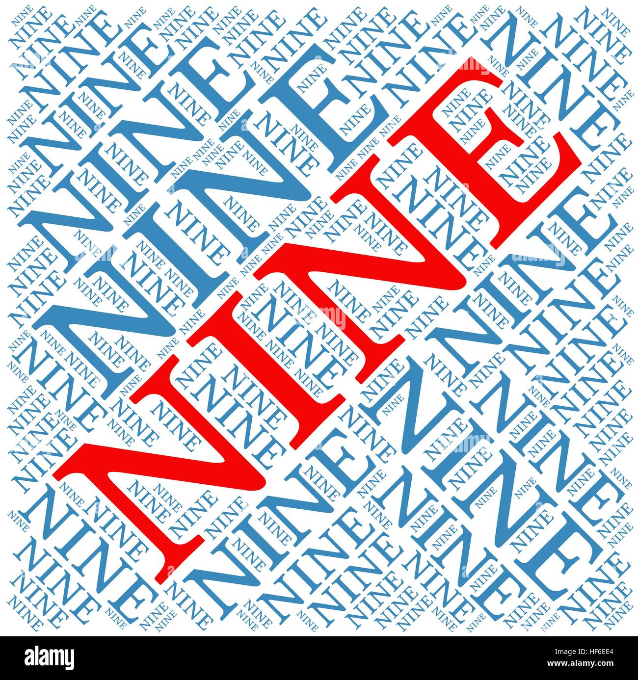 Nine word cloud on a white background Stock Vector Image & Art - Alamy