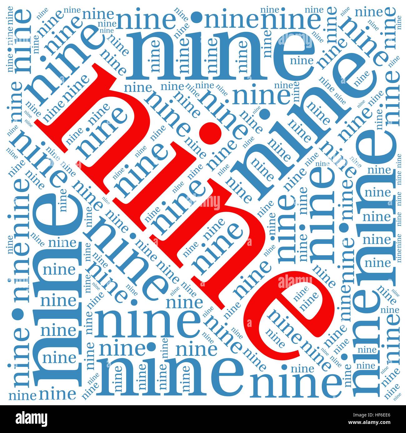 Nine word cloud on a white background Stock Vector Image & Art - Alamy