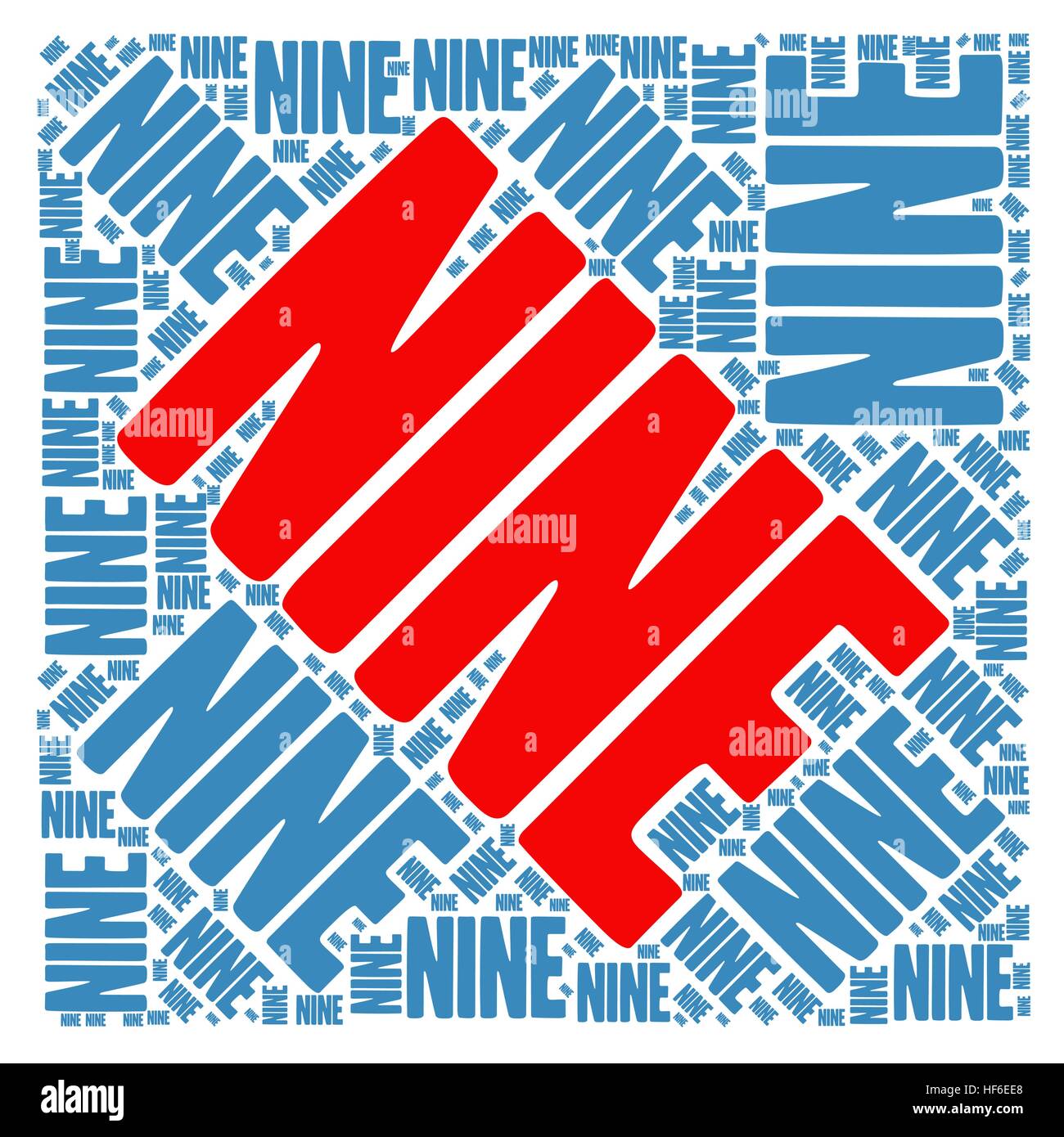 Nine word cloud on a white background Stock Vector Image & Art - Alamy