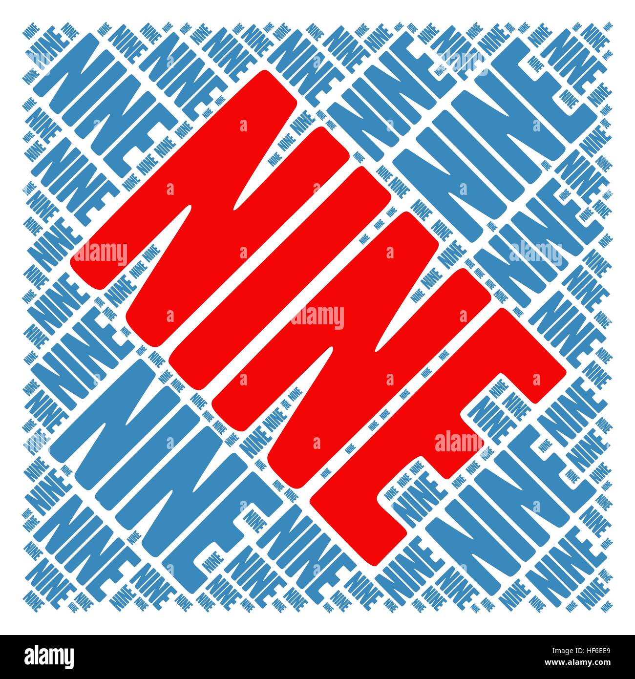 Nine word cloud on a white background Stock Vector Image & Art - Alamy