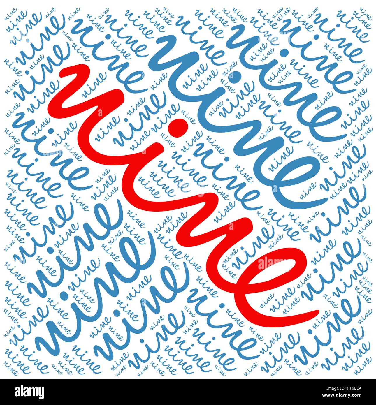 Nine word cloud on a white background Stock Vector Image & Art - Alamy