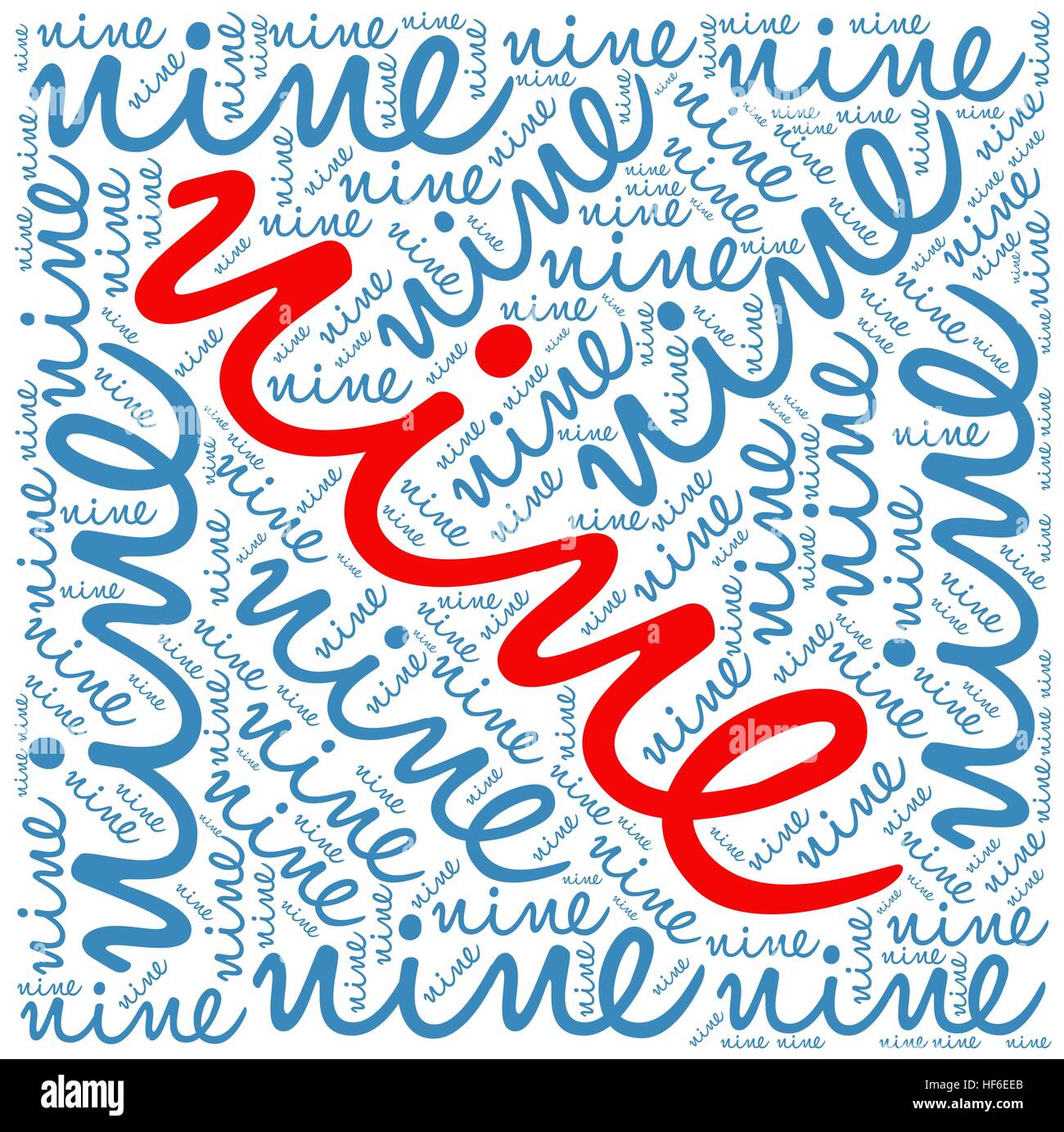 Nine word cloud on a white background Stock Vector Image & Art - Alamy