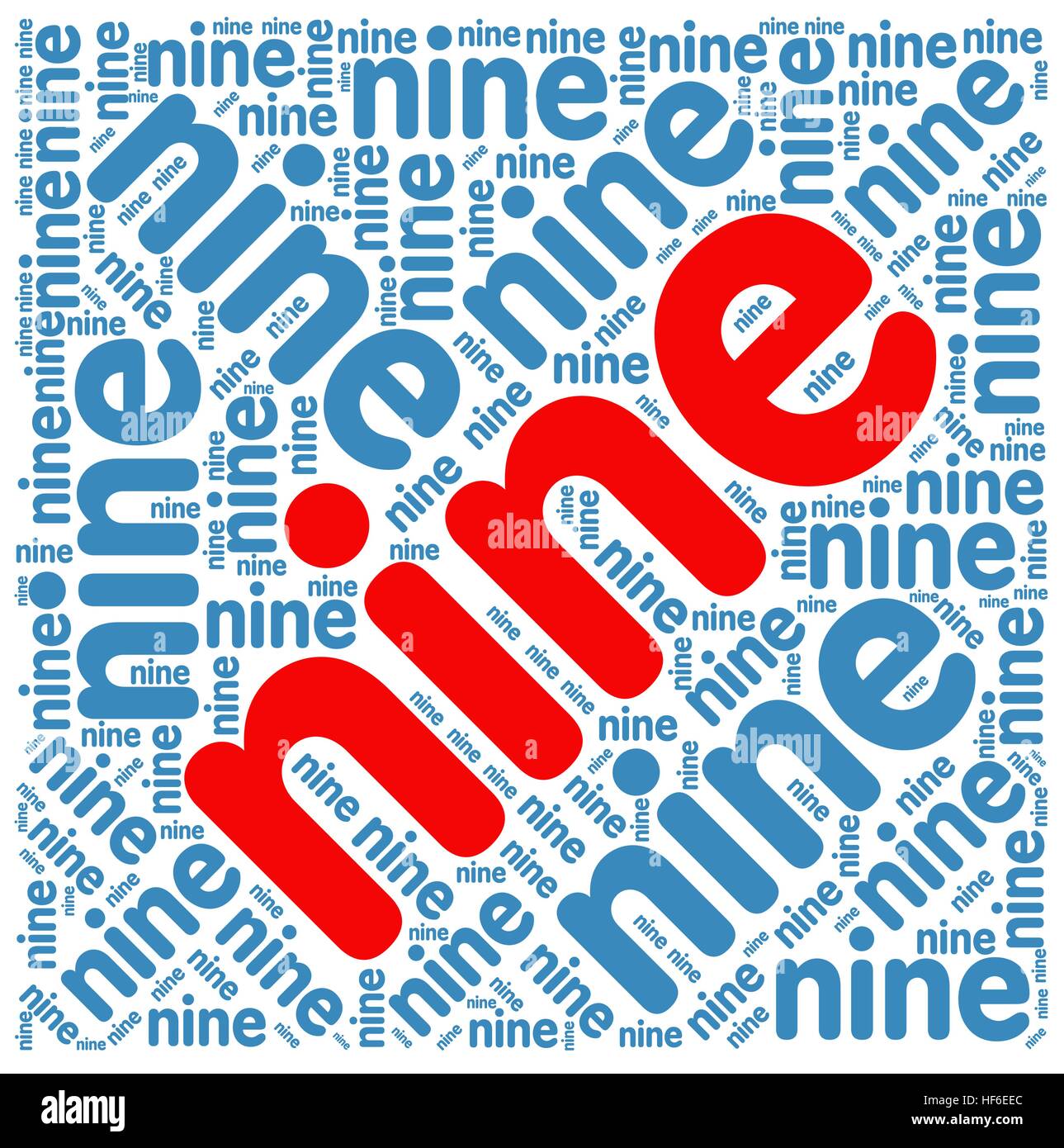 Nine word cloud on a white background Stock Vector Image & Art - Alamy