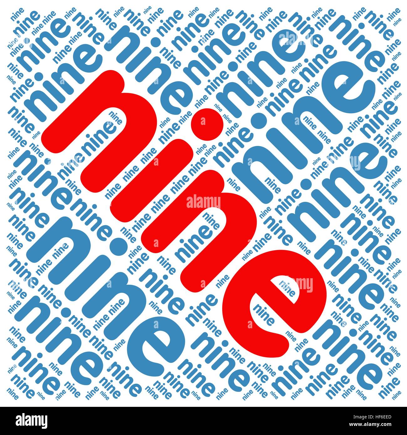 Nine word cloud on a white background Stock Vector Image & Art - Alamy