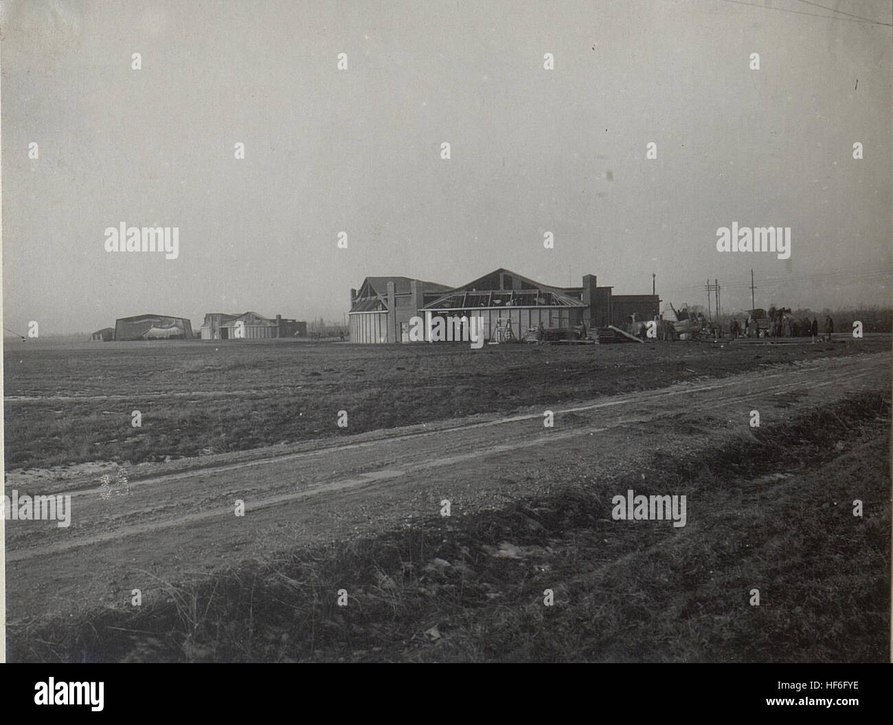 A photo taken at an aircraft workshop in Udine during World War I ...