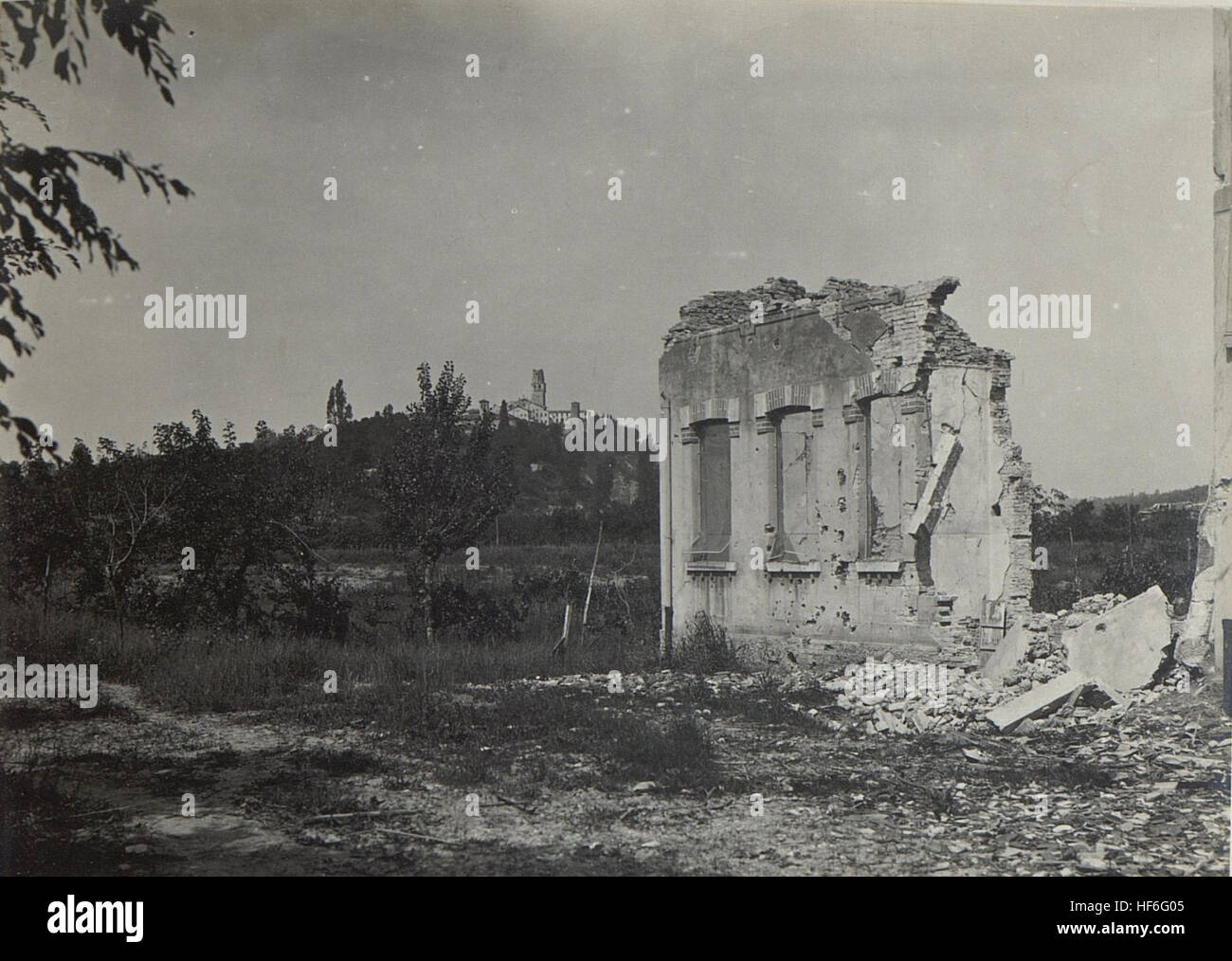 Susegana, Italy, during World War I, showing wartime military activity ...