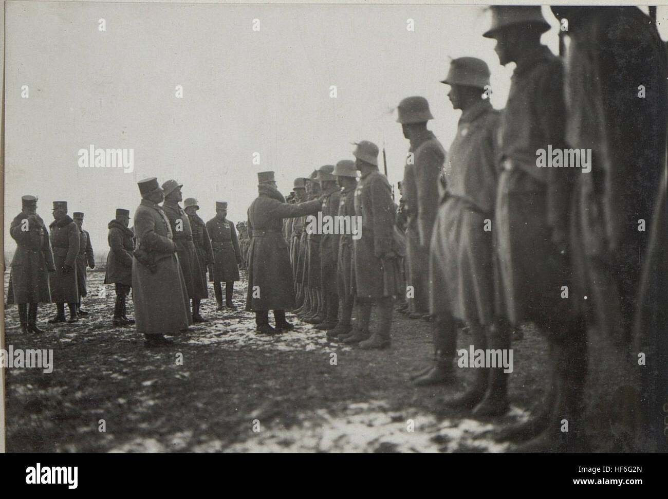 Troop inspection by His Majesty in Zastarone, 1917, First World War ...
