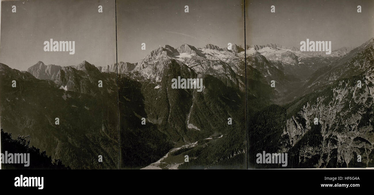 A panoramic view from the observation point on the rough peaks of ...