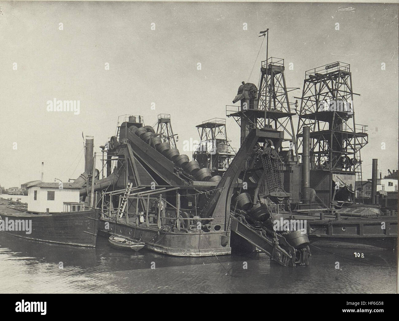 A bagger steamship used during World War I, photographed as part of a ...