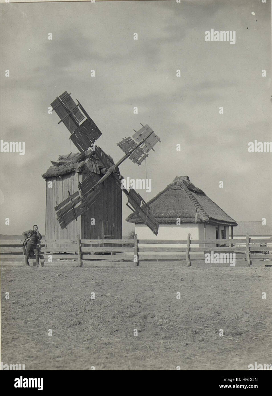 A windmill in Lipkany, photographed during World War I, part of the ...