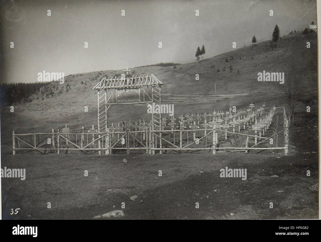 A photograph showing the German Heroes' Cemetery in Kirlibaba, taken ...