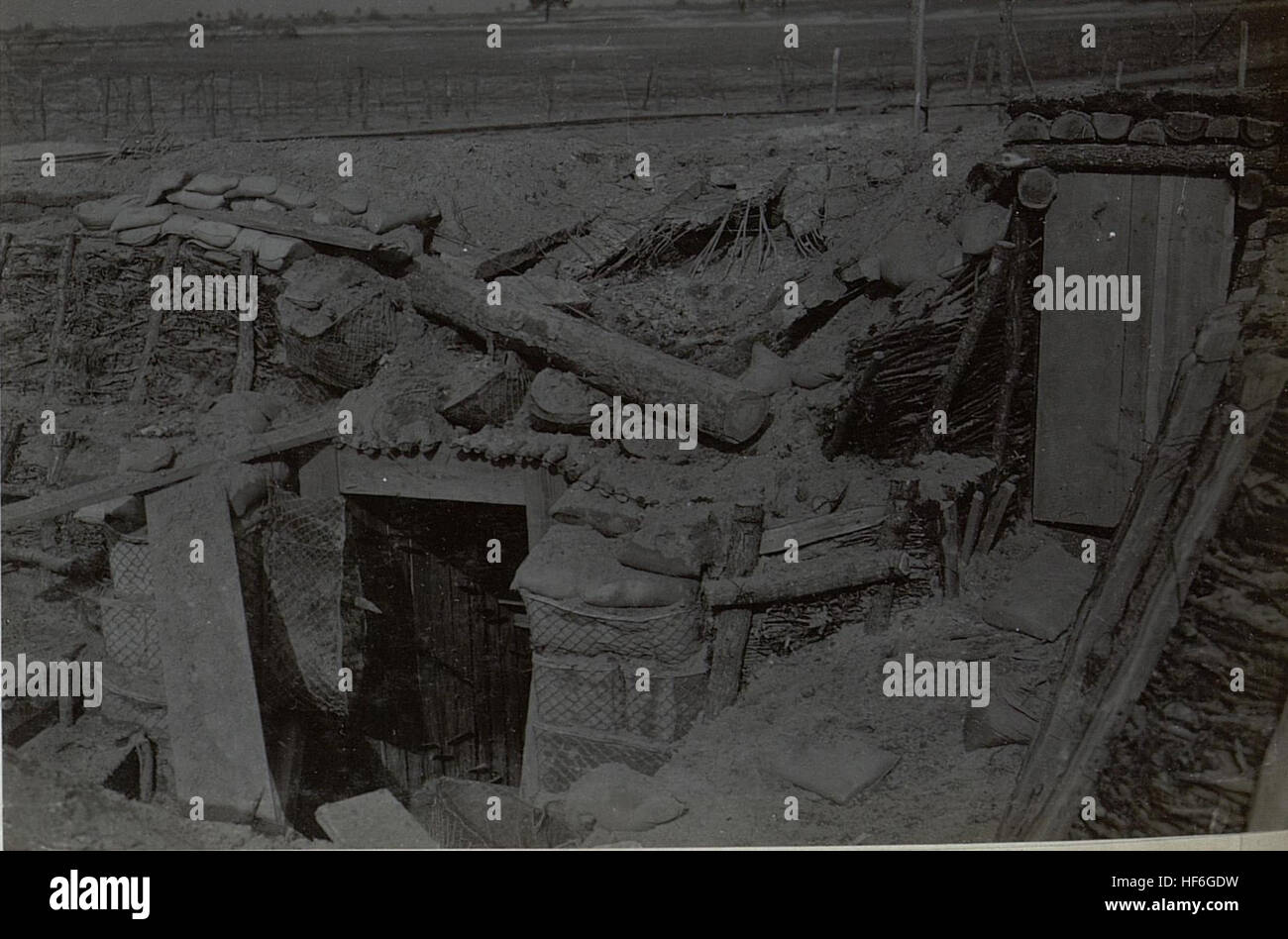 A technical course during World War I showing a successful shell hit on ...