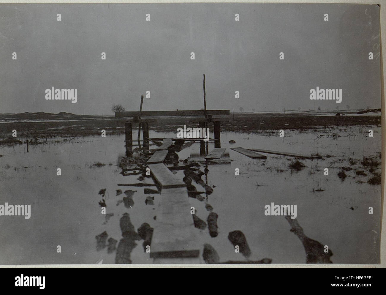 A photograph showing the Brückenjoch bridge before its demolition ...