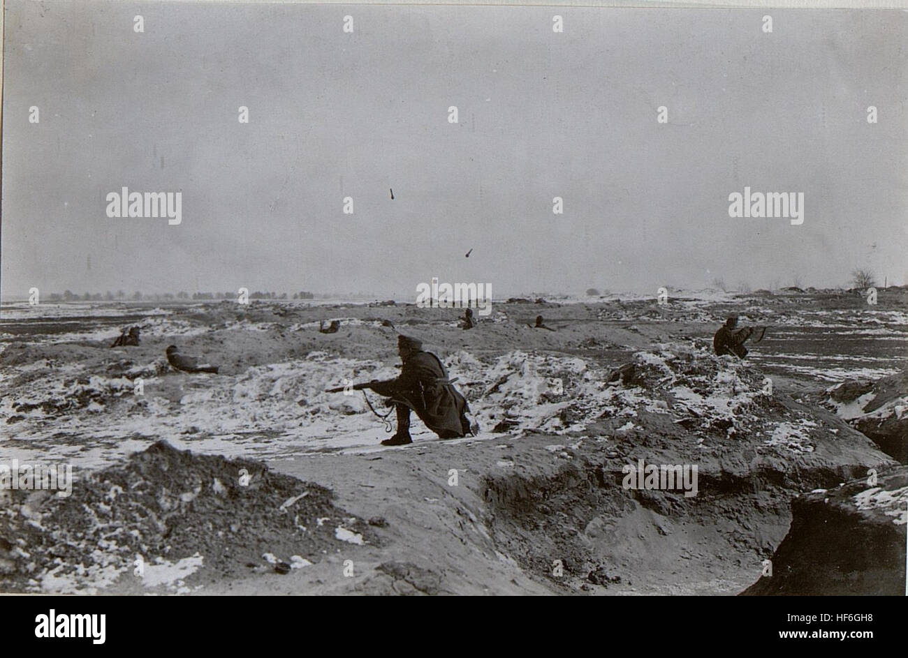 A German storm course unfolding along the zigzag trench during World ...