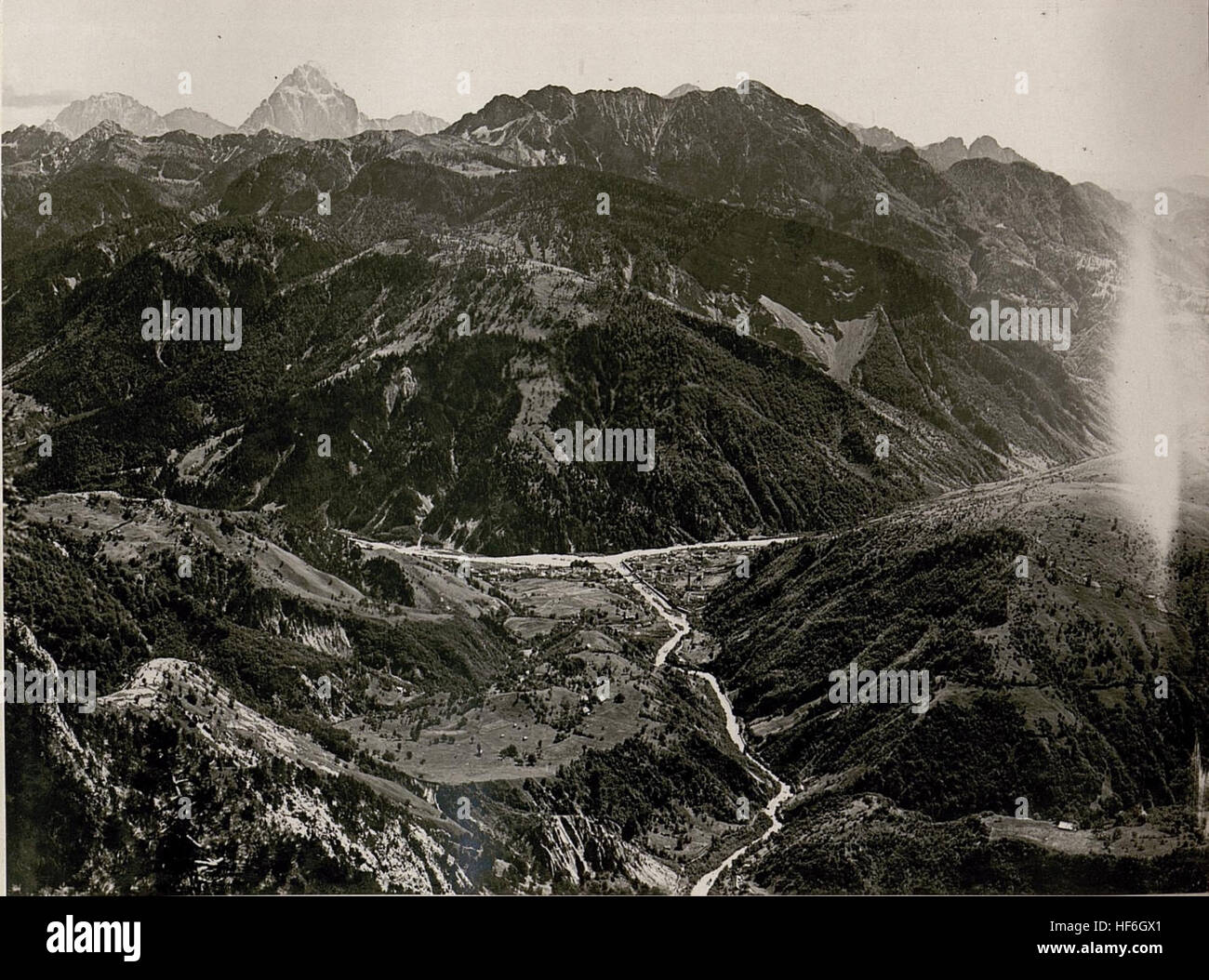 Panoramic view from the Artillery Observation Post at Malurch, focusing ...