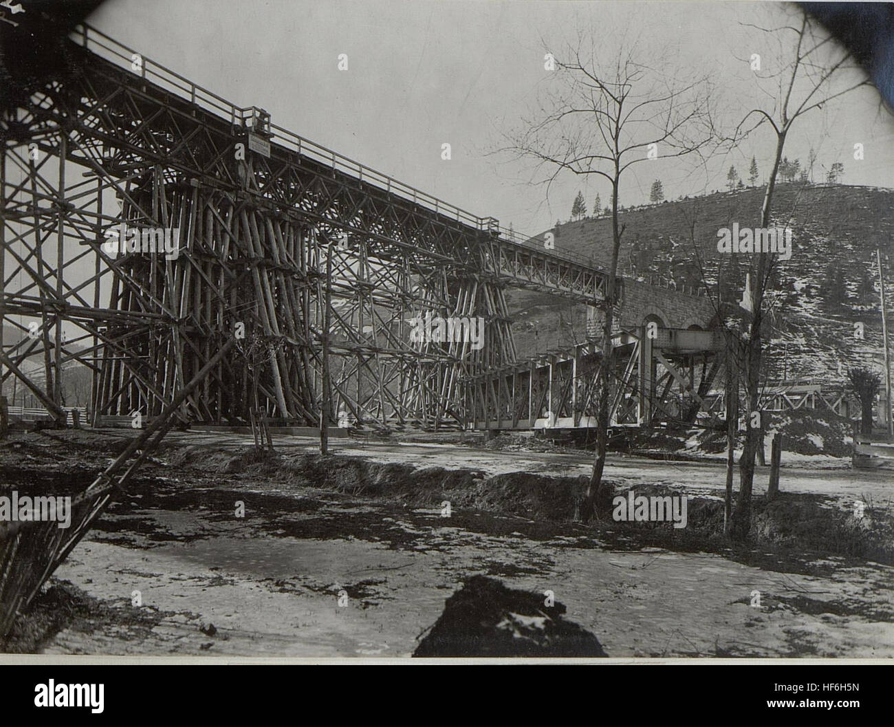 A photograph showing the Archduke Joseph Bridge at Felsolok, during ...