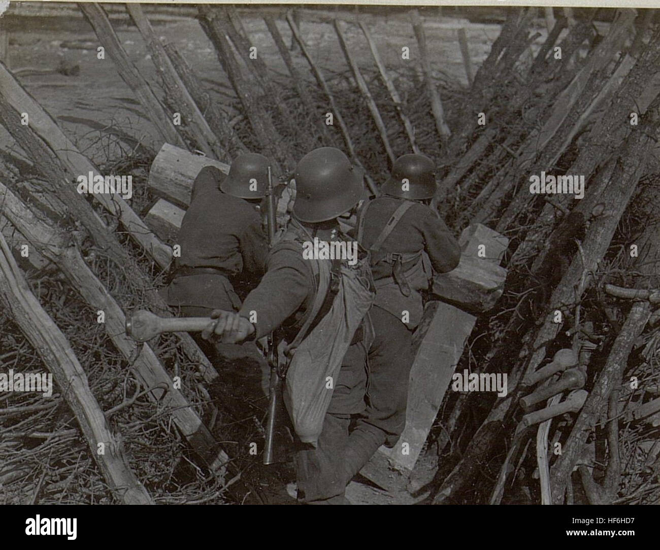Storm course. Blocking of a trench line during World War I Stock Photo ...