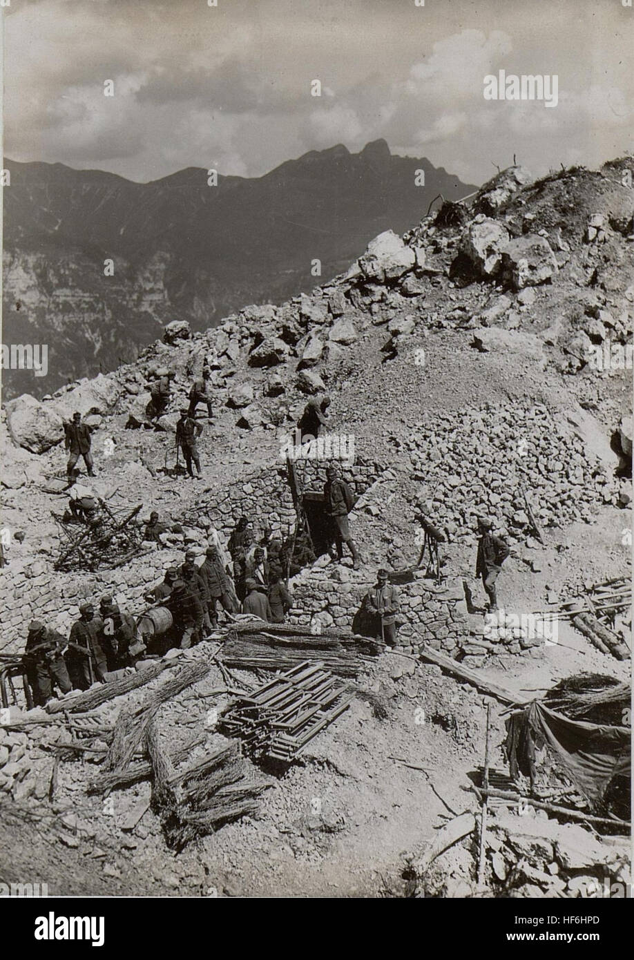 A photograph from World War I, showing soldiers from the German Army in ...