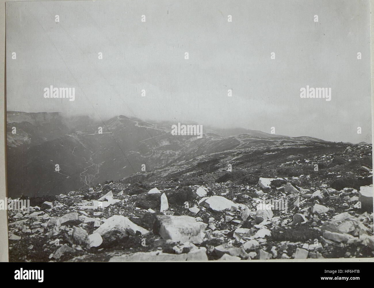 A photograph showing military positions during World War I, part of the ...