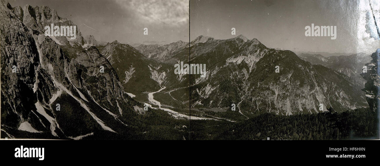 A panoramic photograph taken by an artillery observer at Prasnik on ...