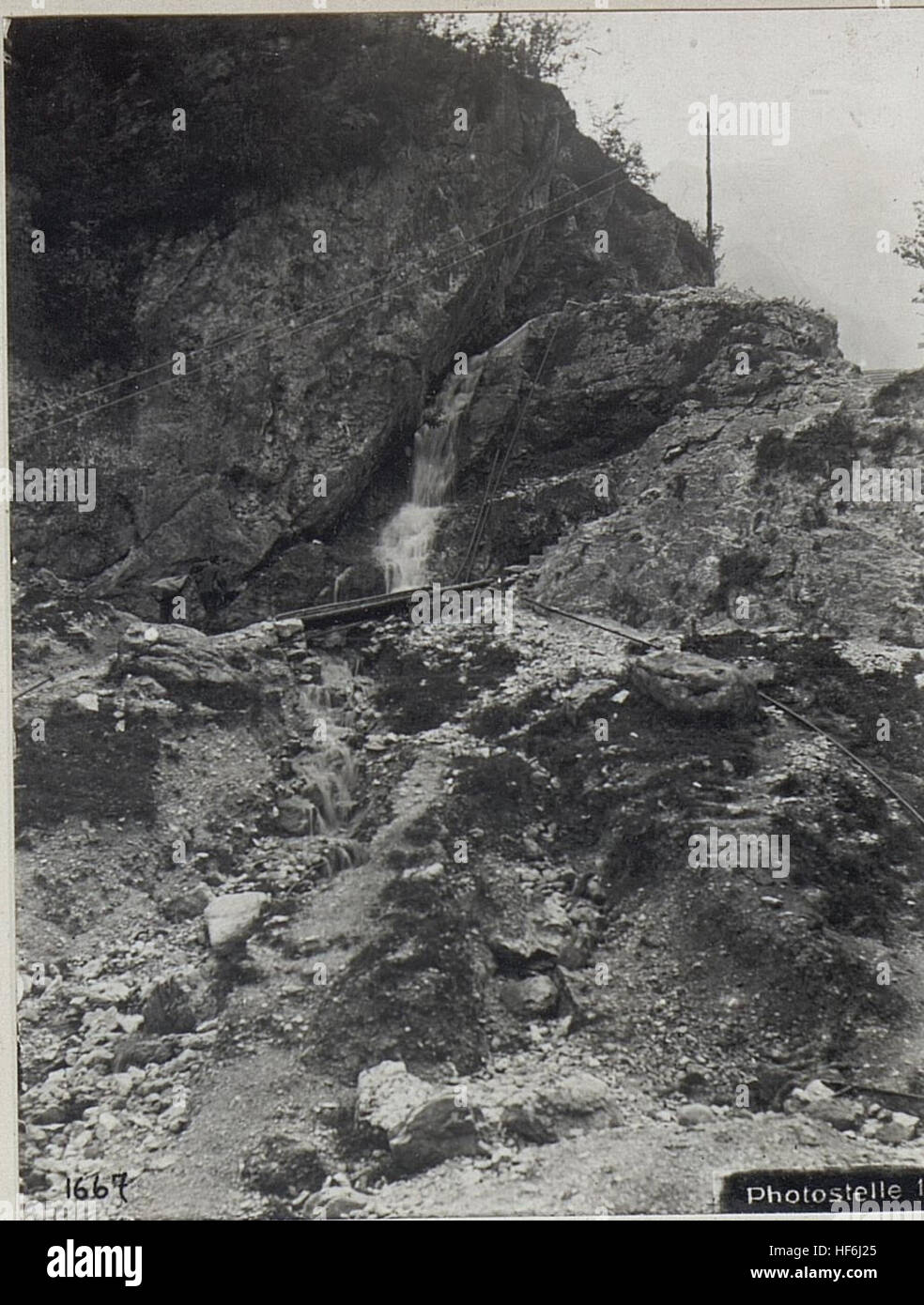 Water supply system at Stizzonetal-Kote 433, waterfall from the valley ...