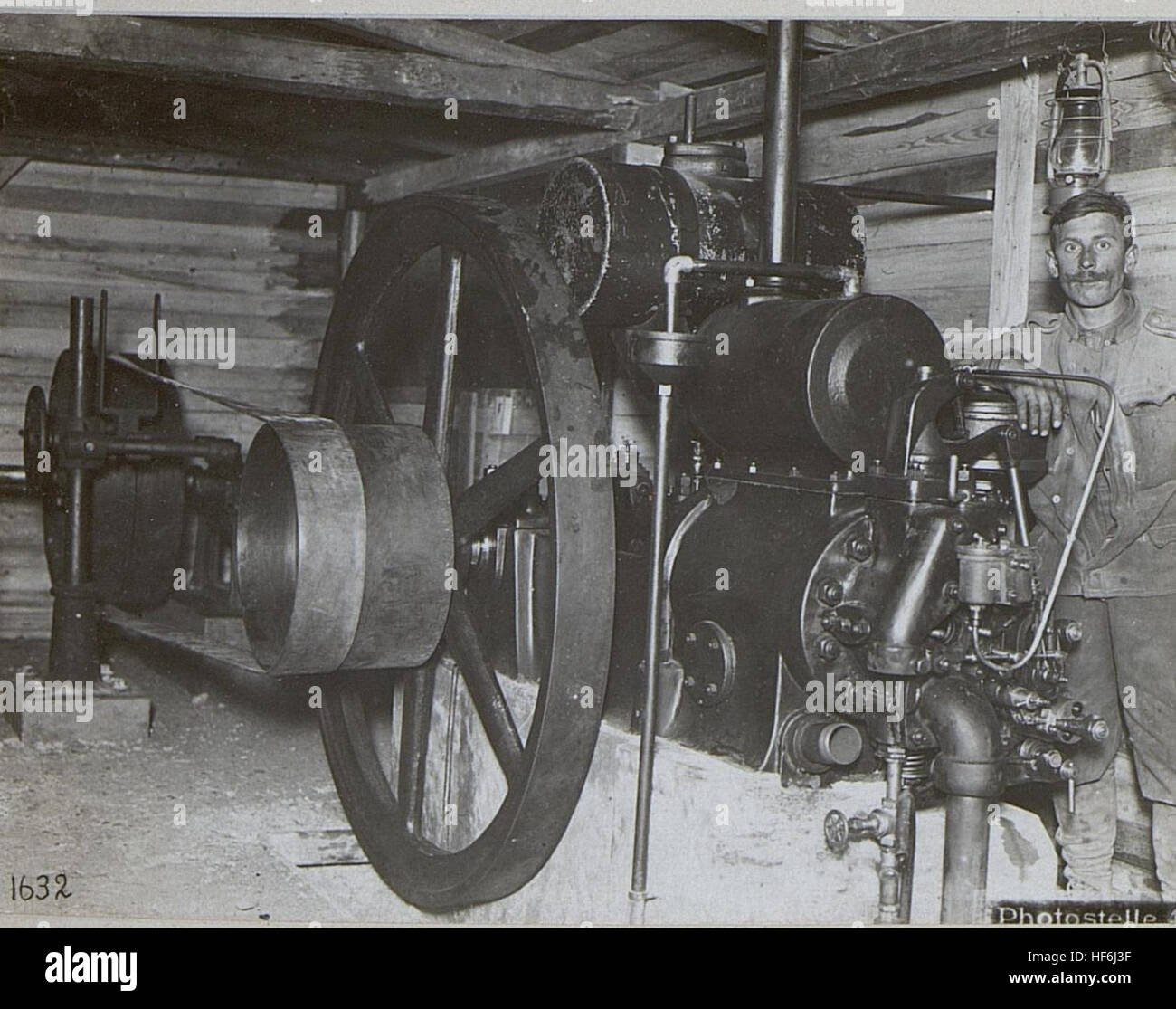 Interior view of the first pump station of the water supply system at ...