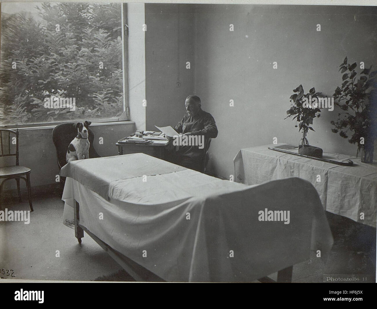 The interior of a military reserve hospital in Jägerndorf during World ...