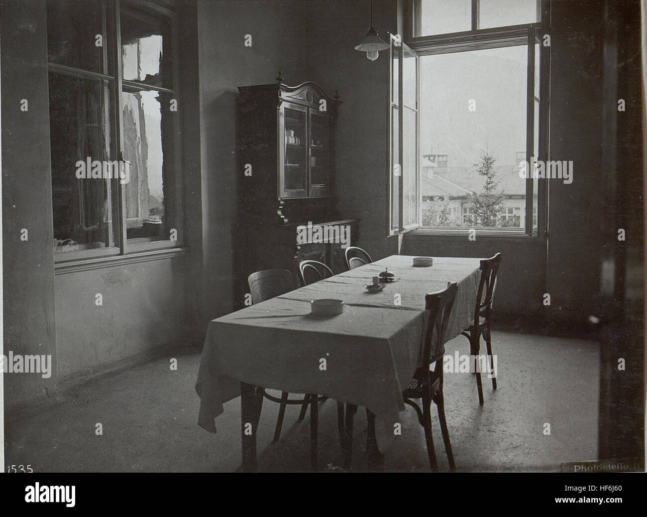 A historical photograph showing the reserve hospital and officers' mess ...